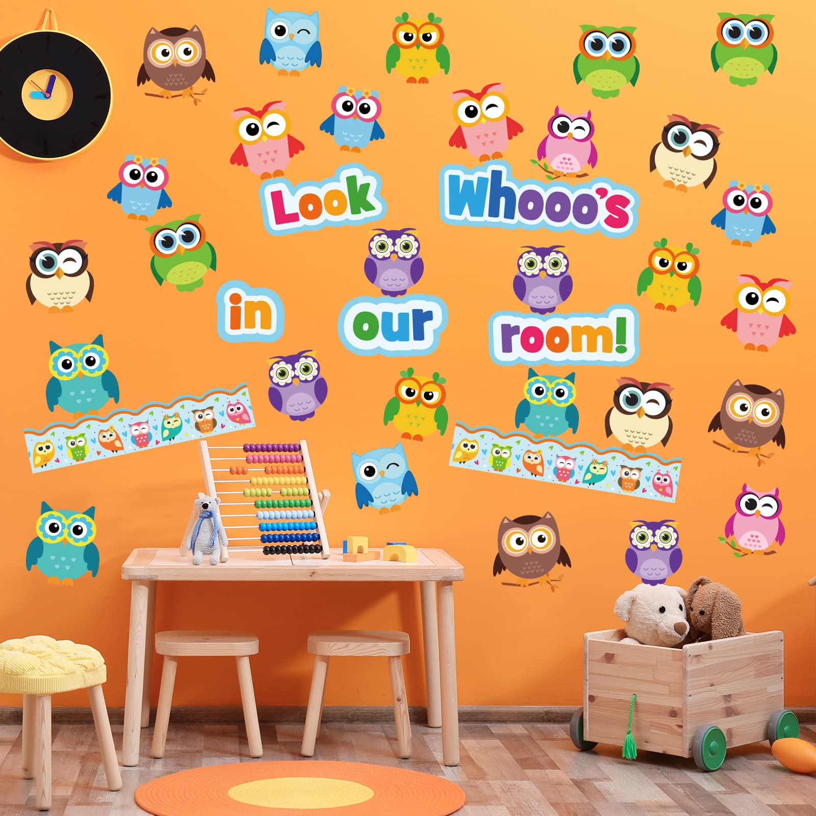 Snapklik.com : Colorful Owls Bulletin Board Decoration Set Mix Owl ...