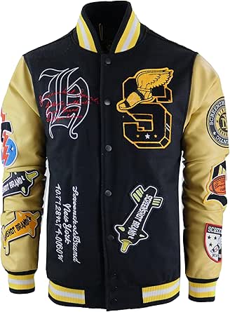 Amazon.com: SCREENSHOT VARSITY JACKET 3202 Mens Streetwear Urban ...