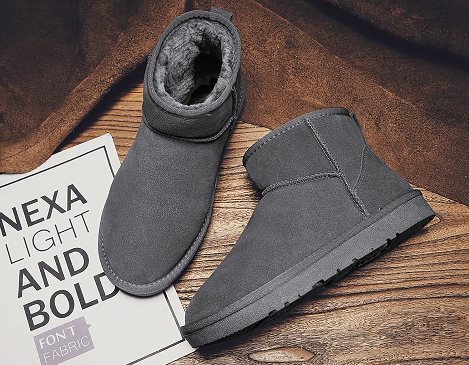 Boston Mini Boots for Women, Women's Mini Snow Boots, Warm Fur Lined ...