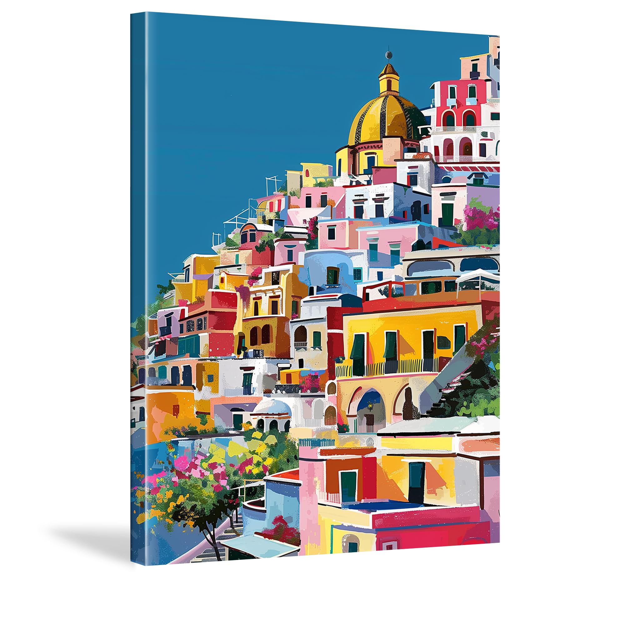 Amazon.com: 1 Pcs Wooden Framed Wall Art Canvas, Travel City Poster ...