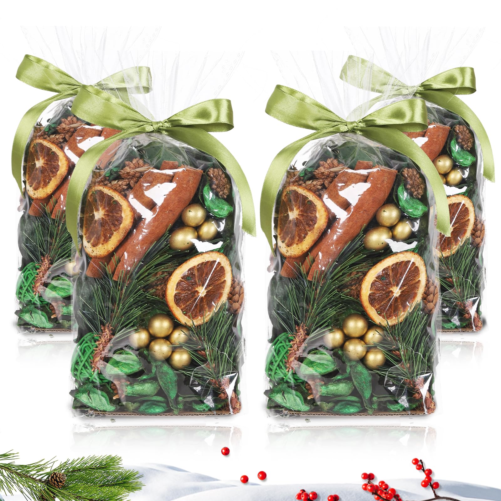 Amazon.com: 4 Pieces Christmas Potpourri Bowl Vase Filler Bag ...
