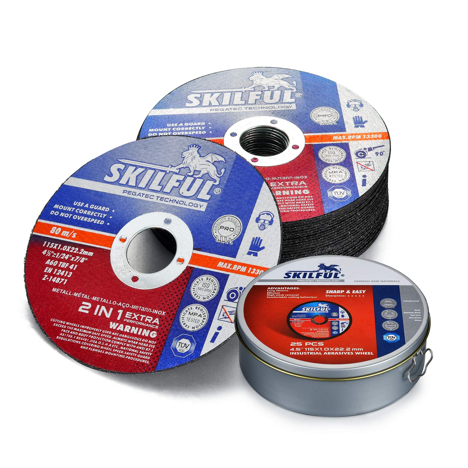 SKILFUL Cut Off Wheels 25 Packs, Cutting Wheels 4-12 inch Ultra-Thin ...