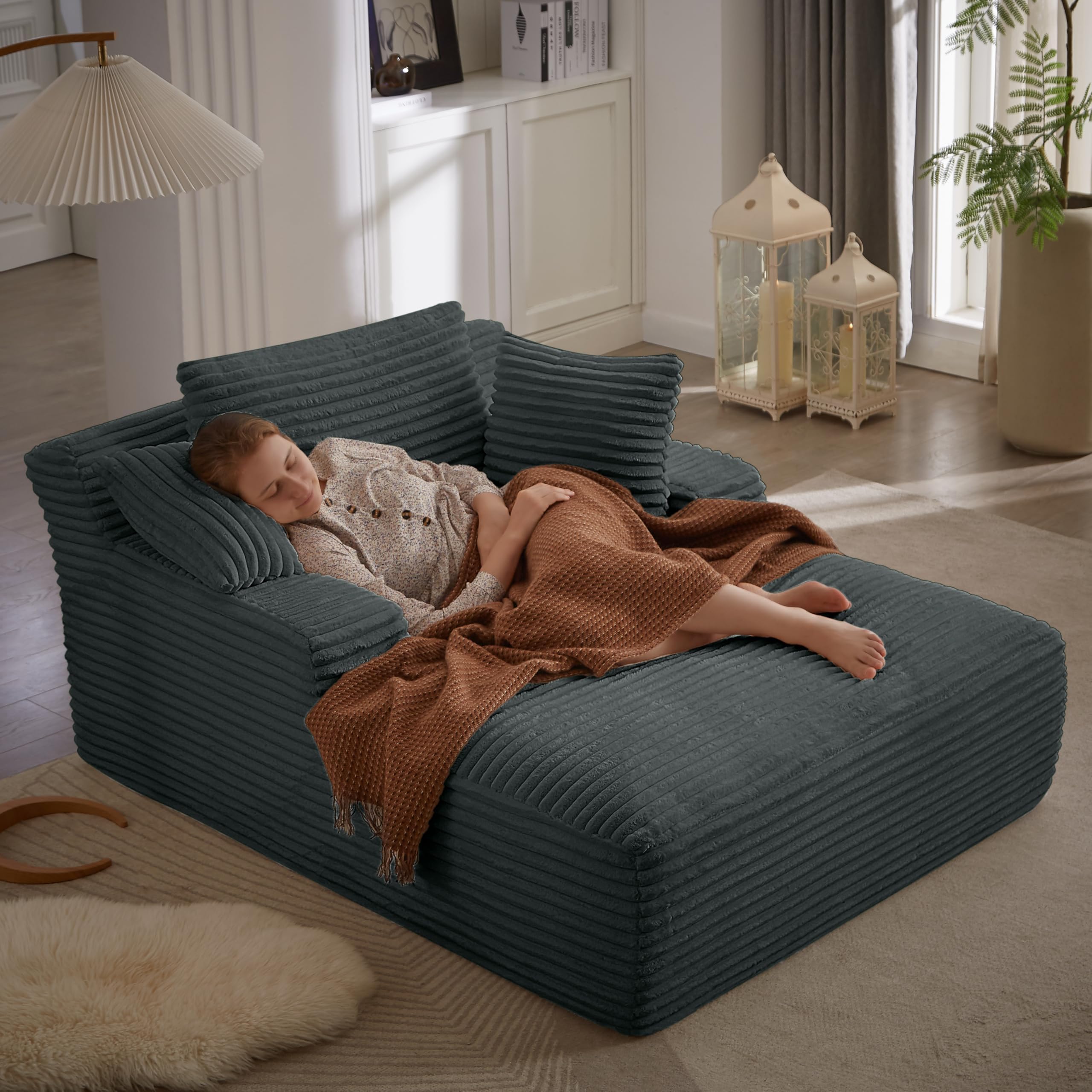 Amazon.com: Eafurn Comfy Chenille Upholstered Accent Chair with Movable ...