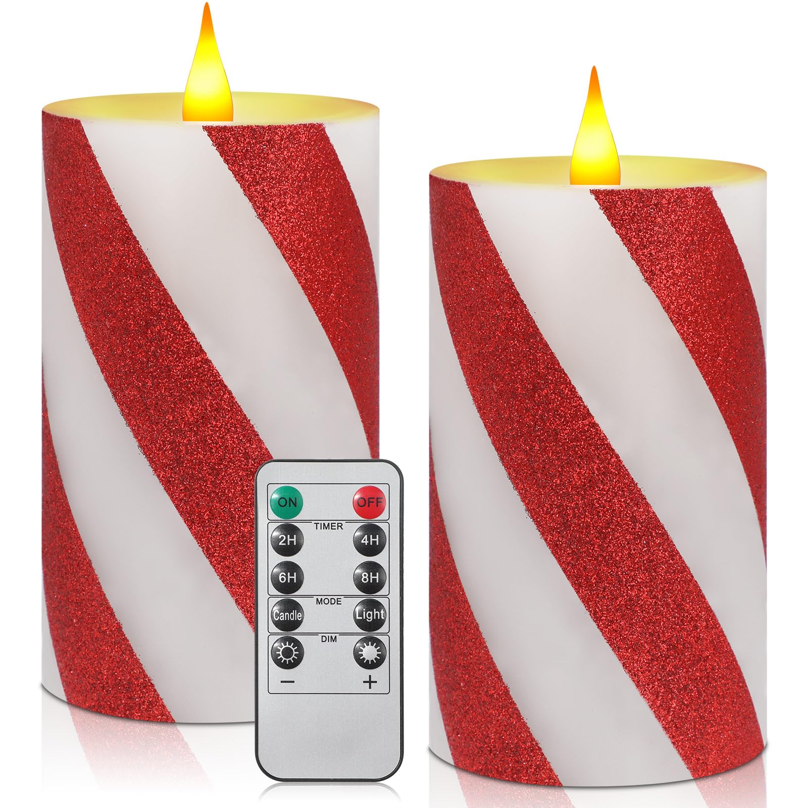 Amazon.com: Retisee 2 Pcs Christmas Candy Cane Flameless Candles ...