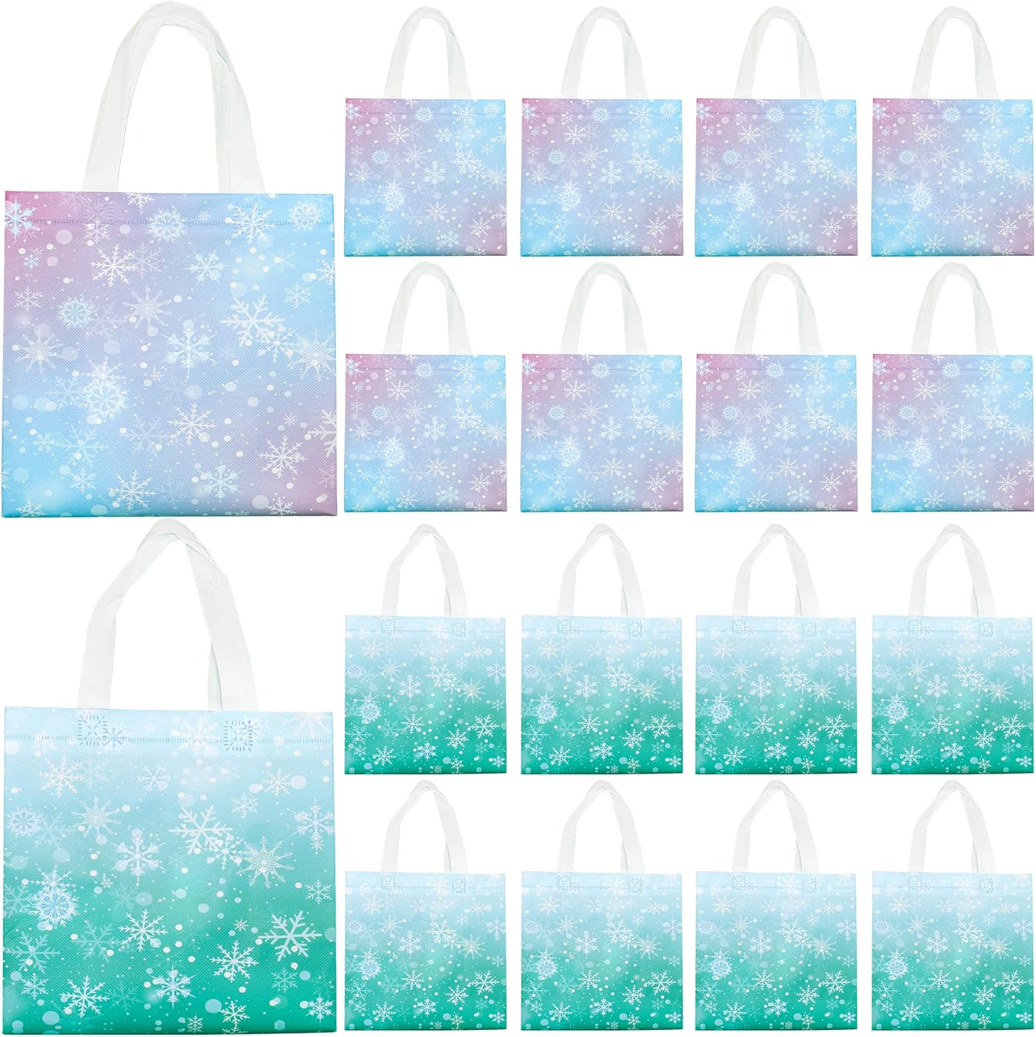 Amazon.com: W WINTMING 24 Pcs Winter Snowflake Gift Bags with Handle ...