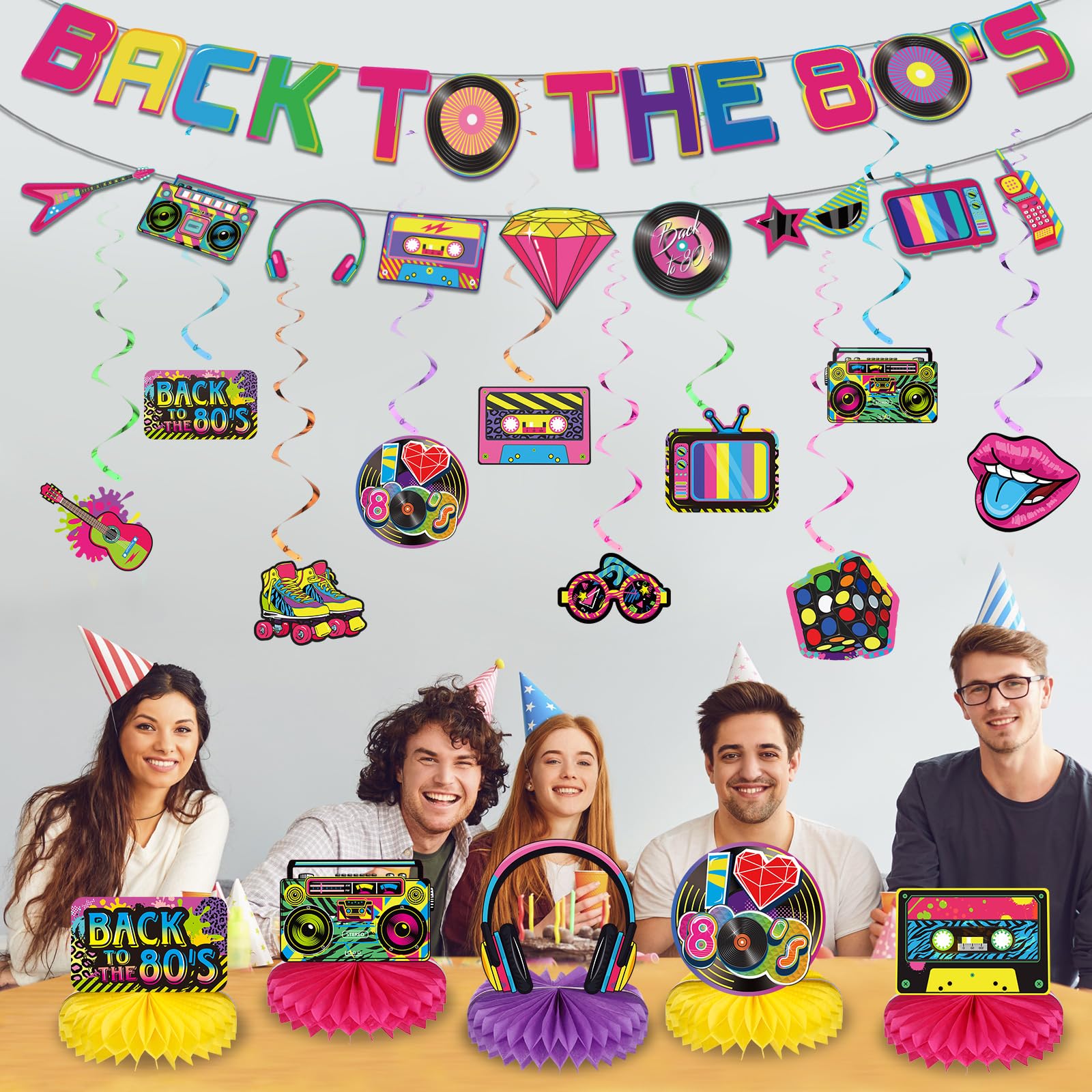 Snapklik.com : Blosssound 27 Pcs 80s 90s Party Decorations 1980s 1990s ...