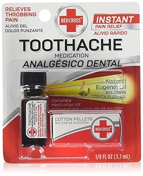 Amazon.com : Red Cross Toothache Complete Medication Kit 0.12 oz Pack ...