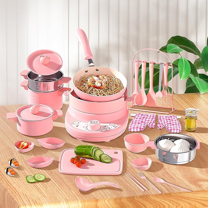 Amazon.com: Cicicooie Mini Cooking Sets Real Easy Montessori Kitchen ...