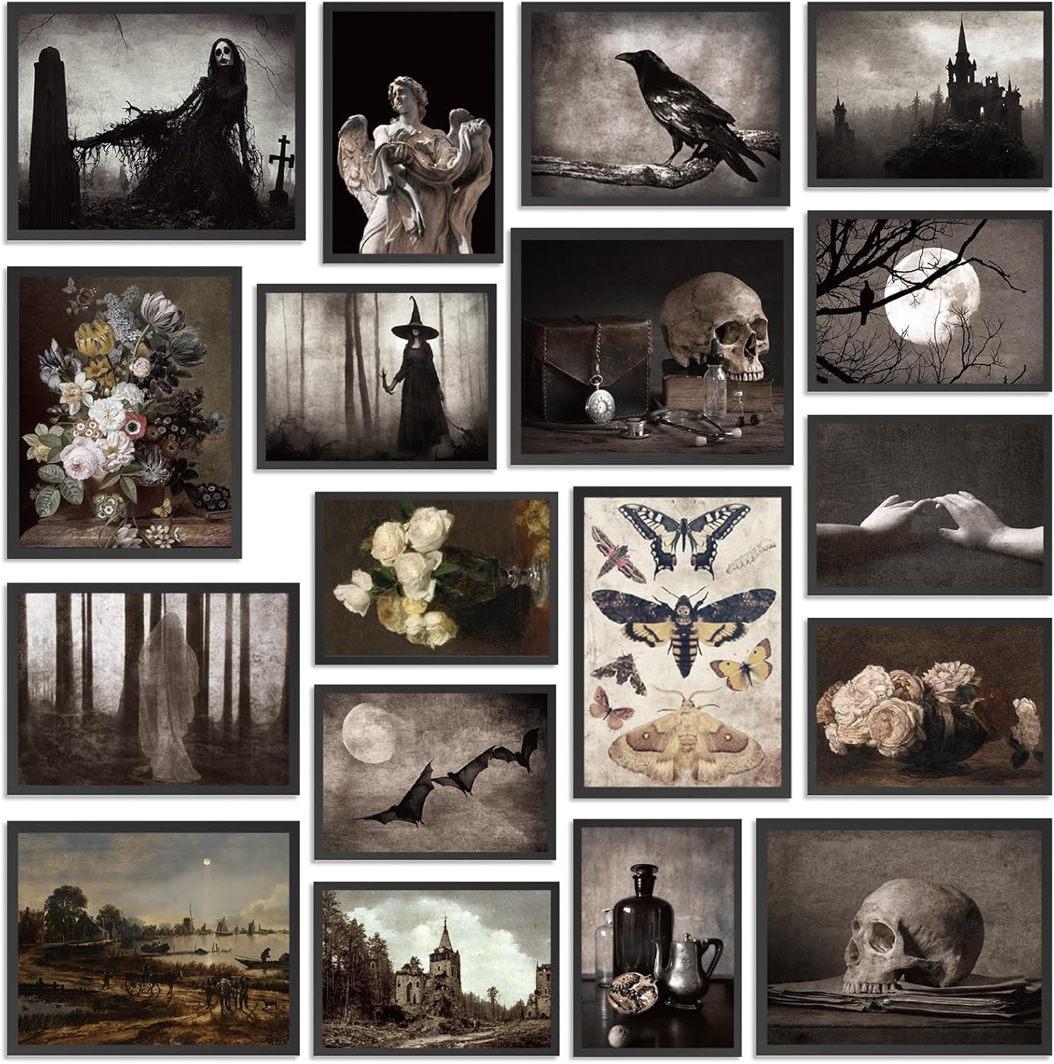 Amazon.com: Naozinebi 18Pcs Dark Academia Wall Room Home Decor Gothic ...
