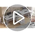 Amazon.com: SEDETA 98" Home Office Desk, White Computer Desk with ...