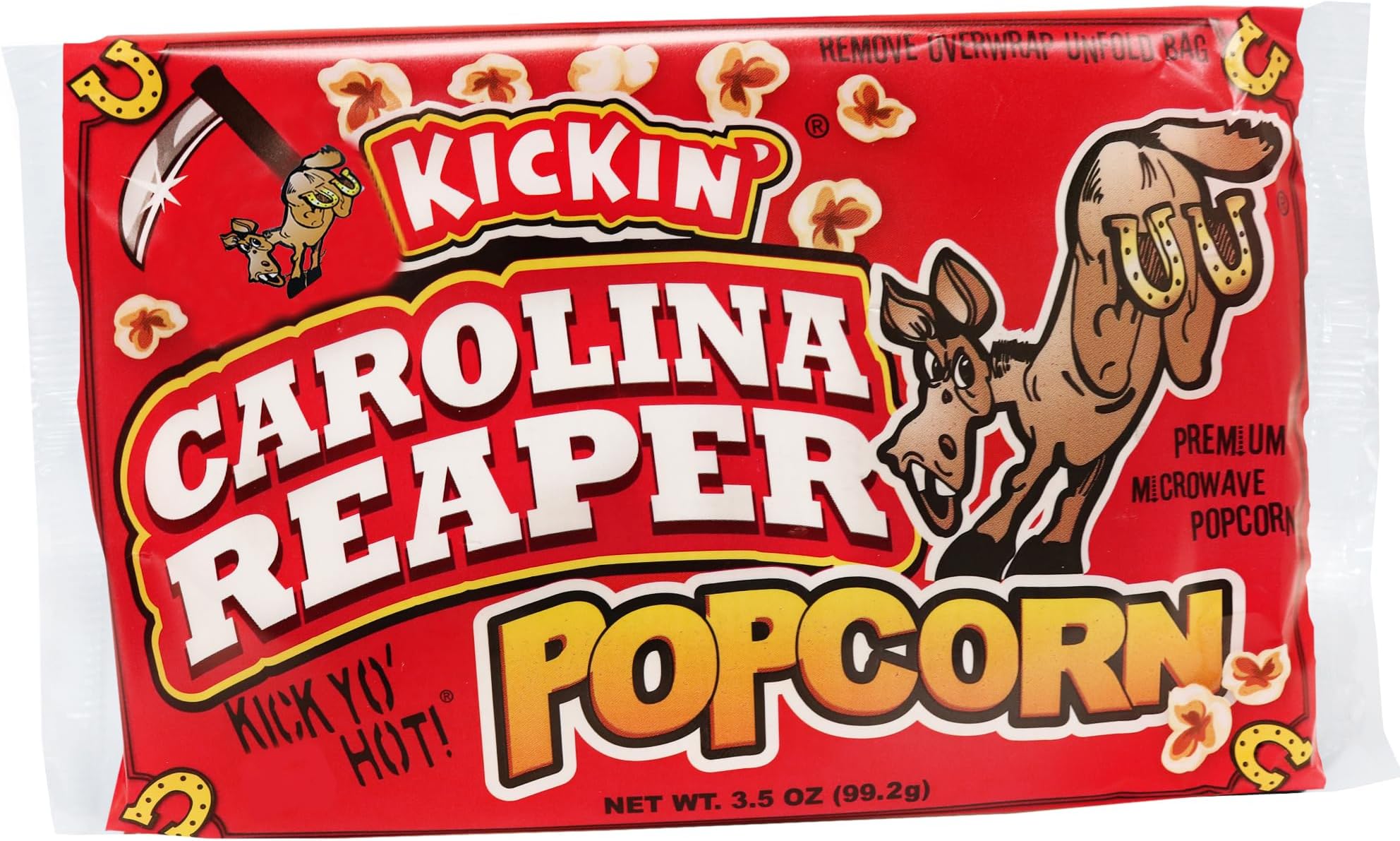 Amazon.com: KICKIN’ Carolina Reaper Pepper Microwave Popcorn - Spicy ...