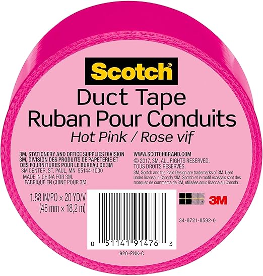 Amazon.com: Scotch Duct Tape, 1.88 in x 20 yd, Hot Pink, 6 Pack (920 ...