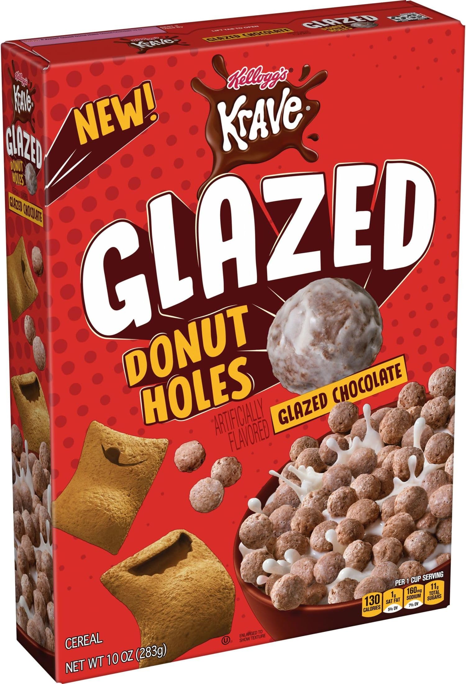Amazon.com: Kellogg's Krave Glazed Donut Holes Breakfast Cereal, Kids ...