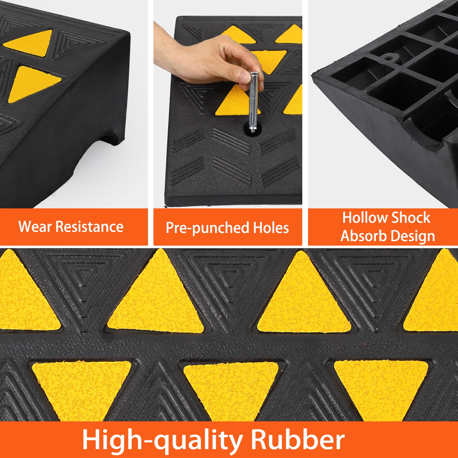 Snapklik.com : Heavy Duty Rubber Curb Ramp - 6" Rise
