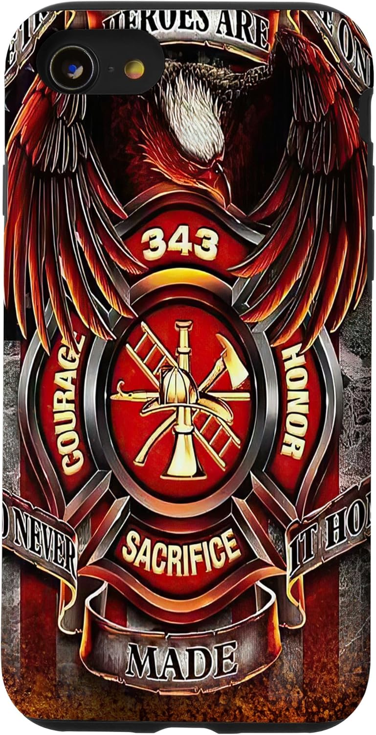 Amazon.com: iPhone SE (2020) / 7 / 8 USA Flag Firefighter Case American ...