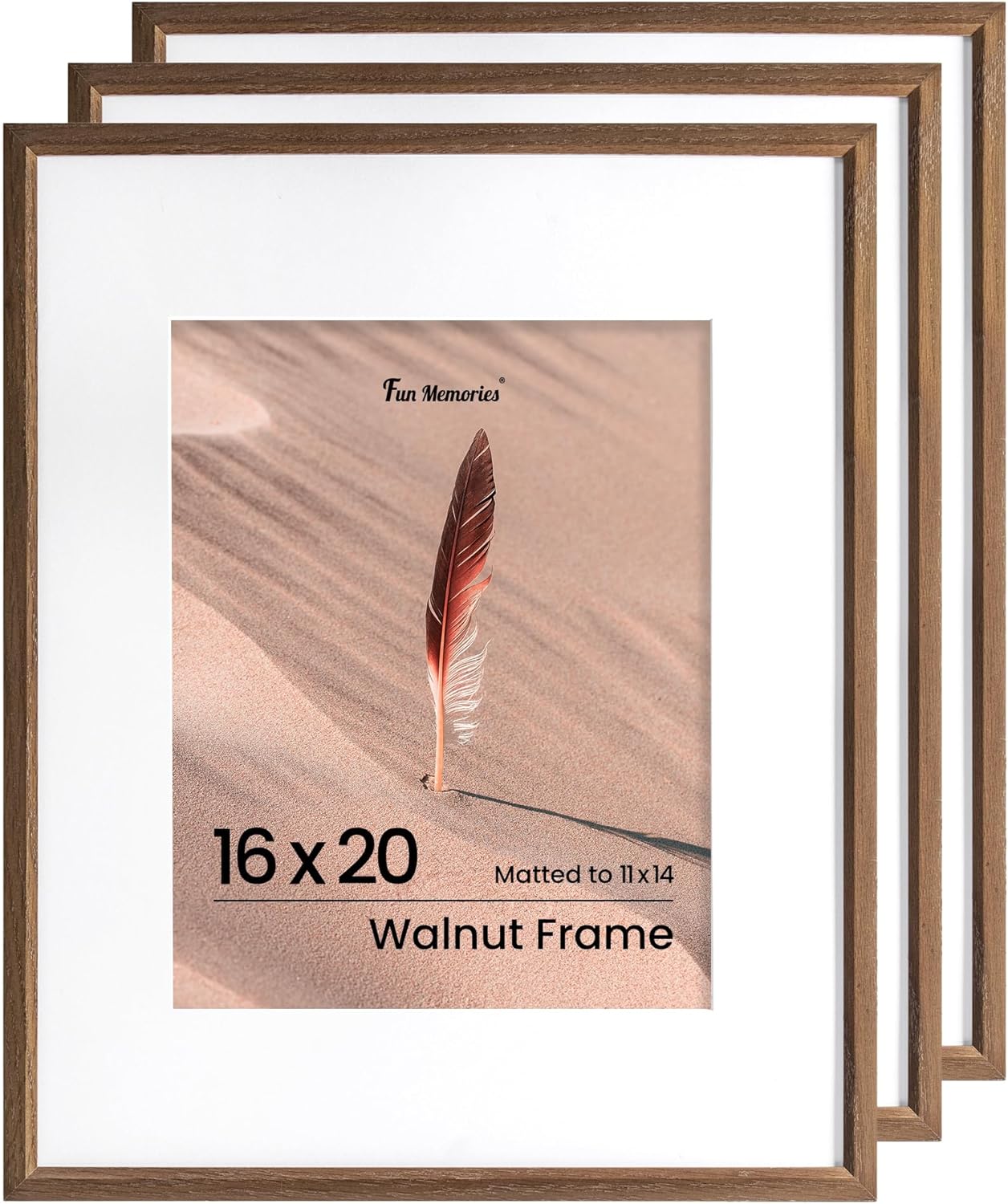 Amazon.com - Fun Memories 16x20 Picture Frame, Solid Oak Wood Poster ...