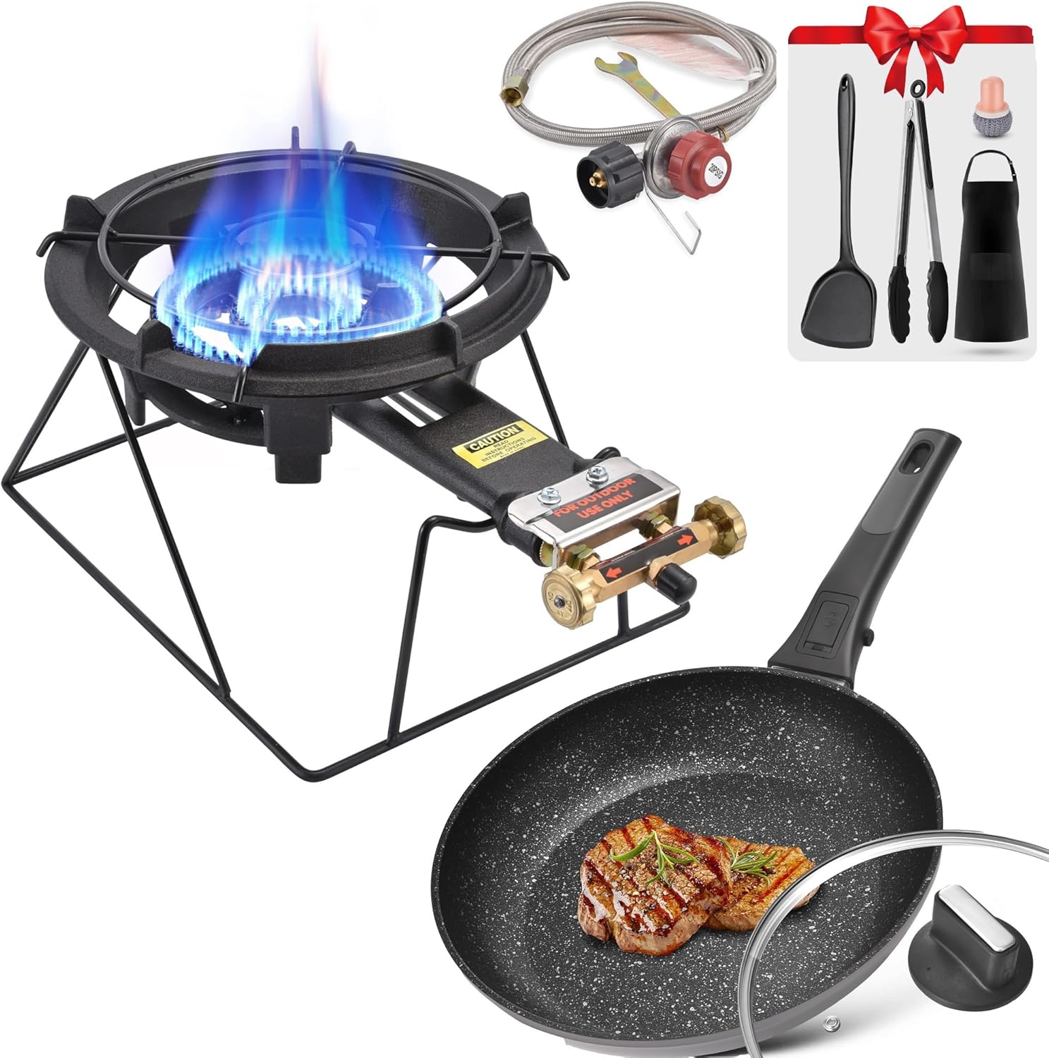 Amazon.com: ARC 13" Outdoor Propane Burner Stove With 10" Nonstick ...