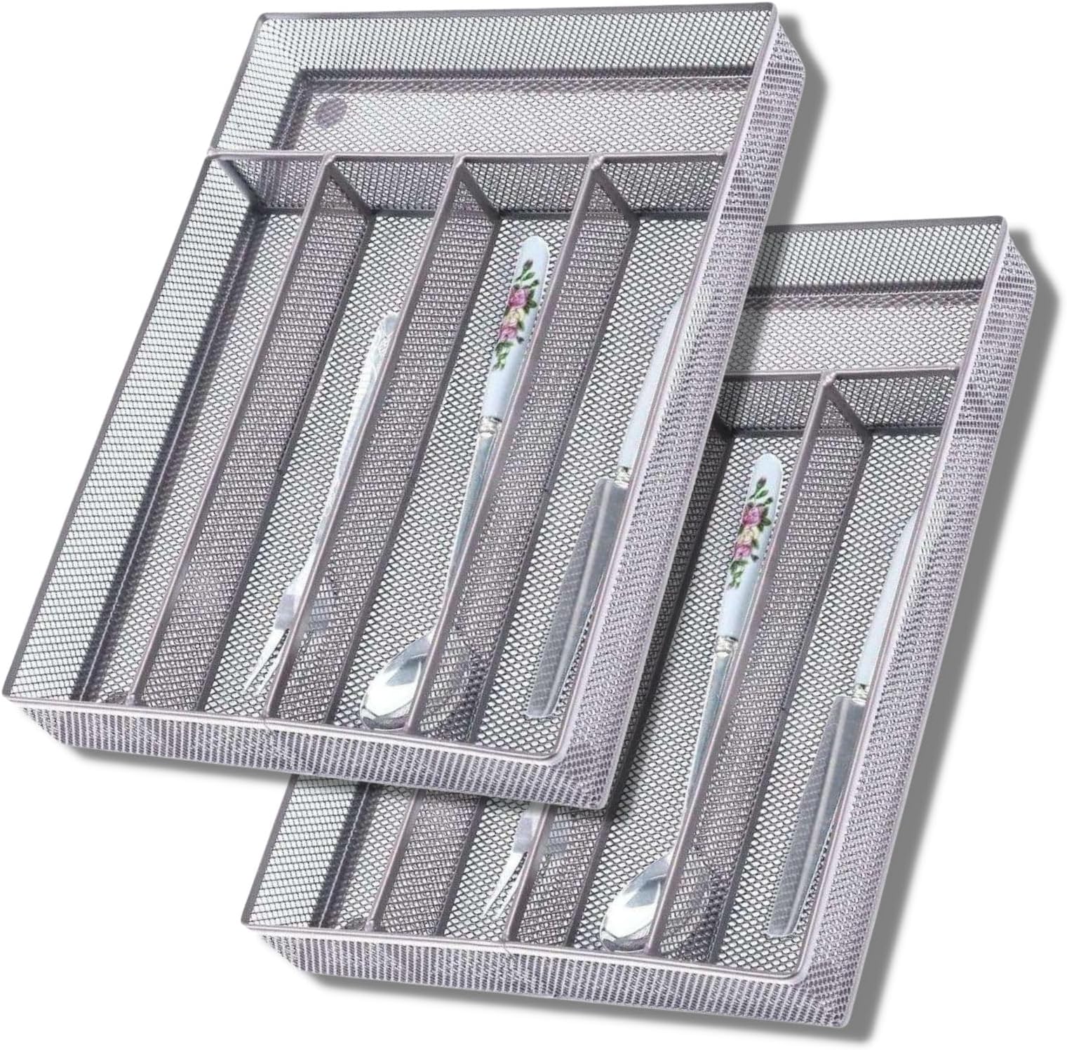 Amazon.com - BYCY 3 Pack Mesh Flatware Drawer Organizer for Kitchen ...