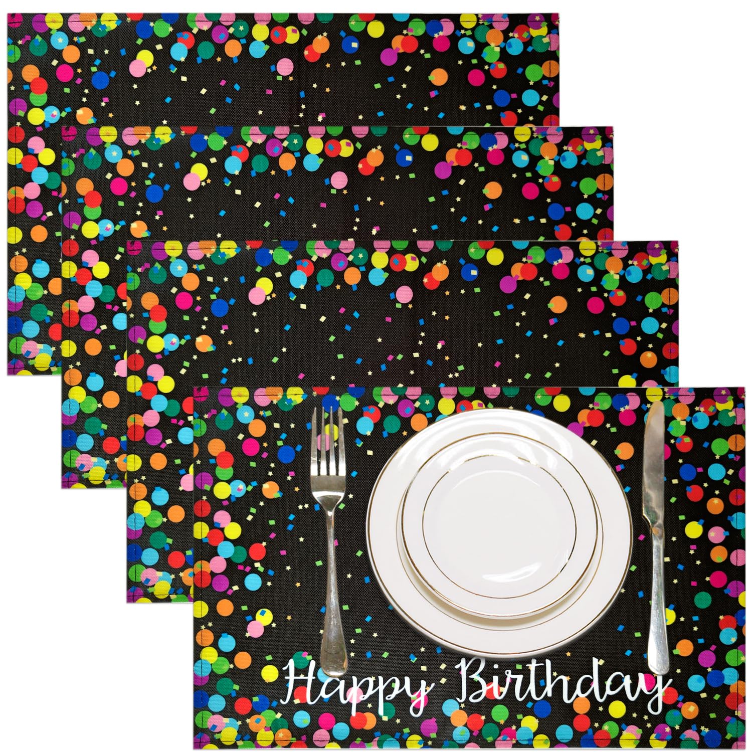 Amazon.com: Letjolt Happy Birthday Placemat Birthday Sign Birthday ...