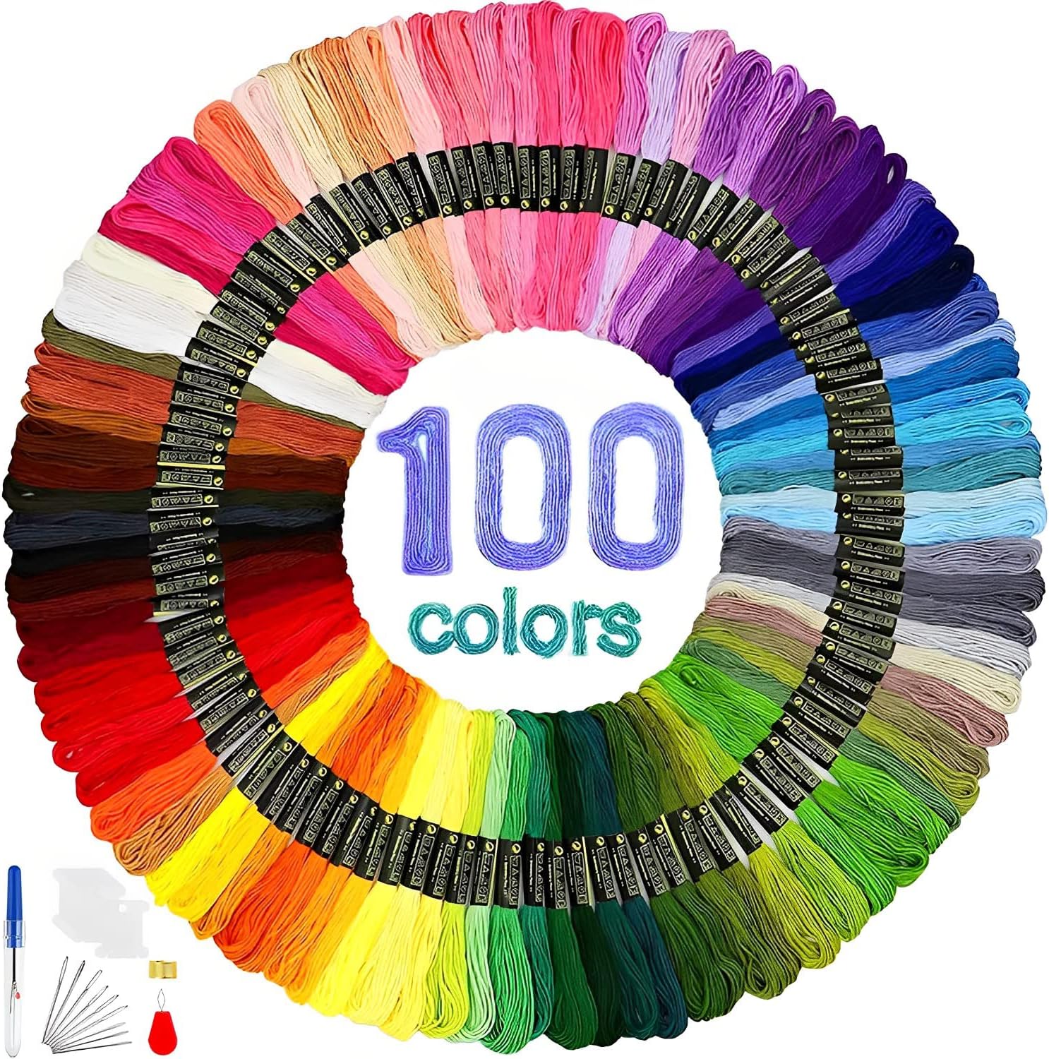 Hilo de ganchillo de algodón con 35 bolas, colores populares del arco ...