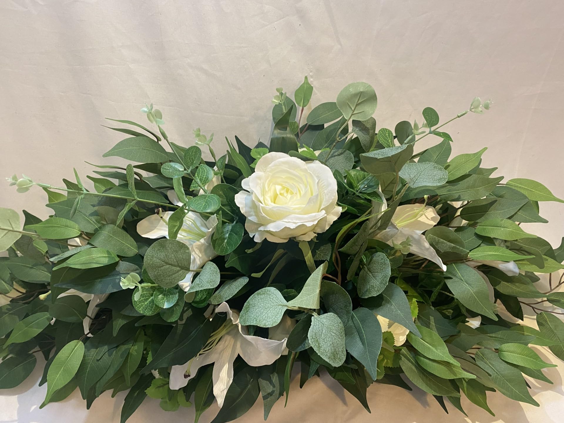 Artificial Silk Coffin Spray Funeral Flowers Natural Casket Topper ...