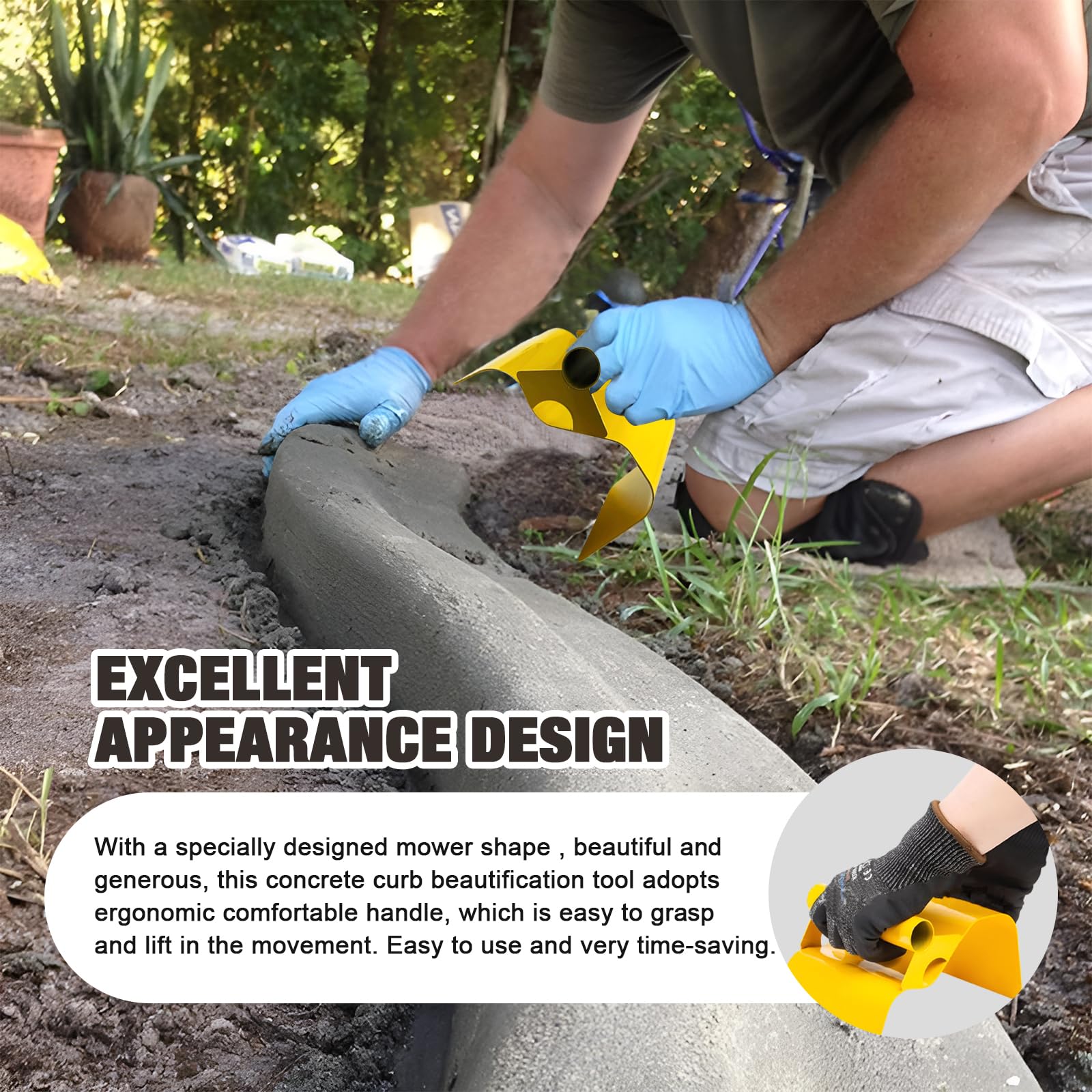 Snapklik.com : Concrete Curb Trowel Edger, Curb Tool For Concrete ...