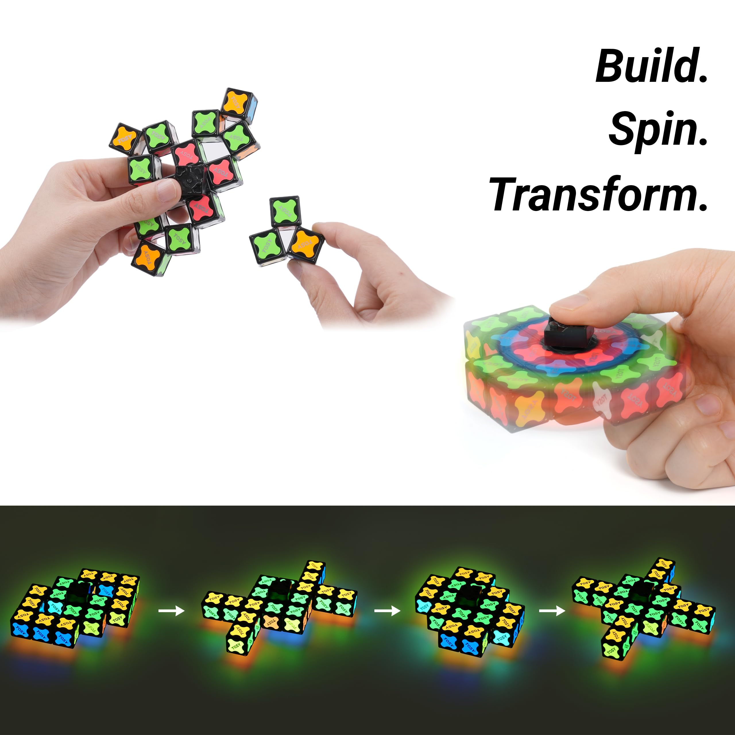 Snapklik.com : Magnet Fidget Spinner Glow - 16 Blocks, 3in1 Toy ...