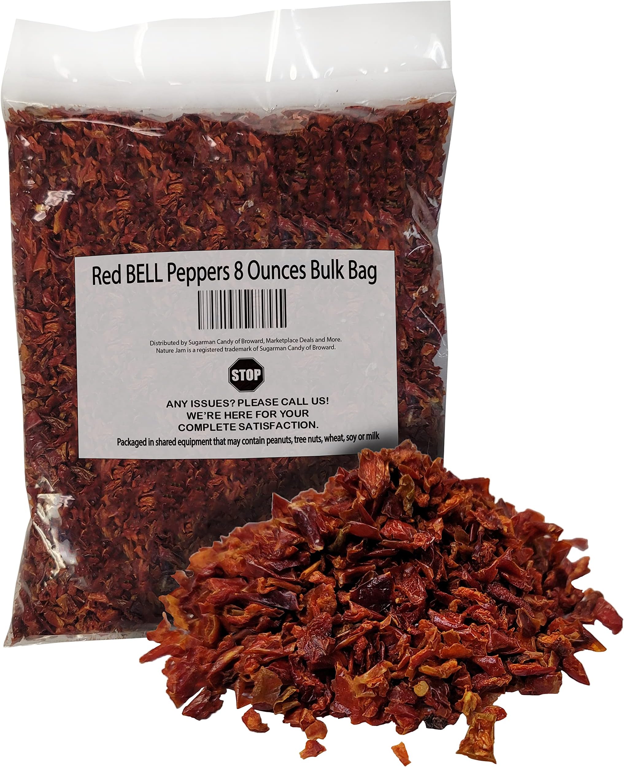 Amazon.com : Red Bell Pepper Flakes - 1/2 Pound ( 8 Ounces ) - 3/8 Inch ...