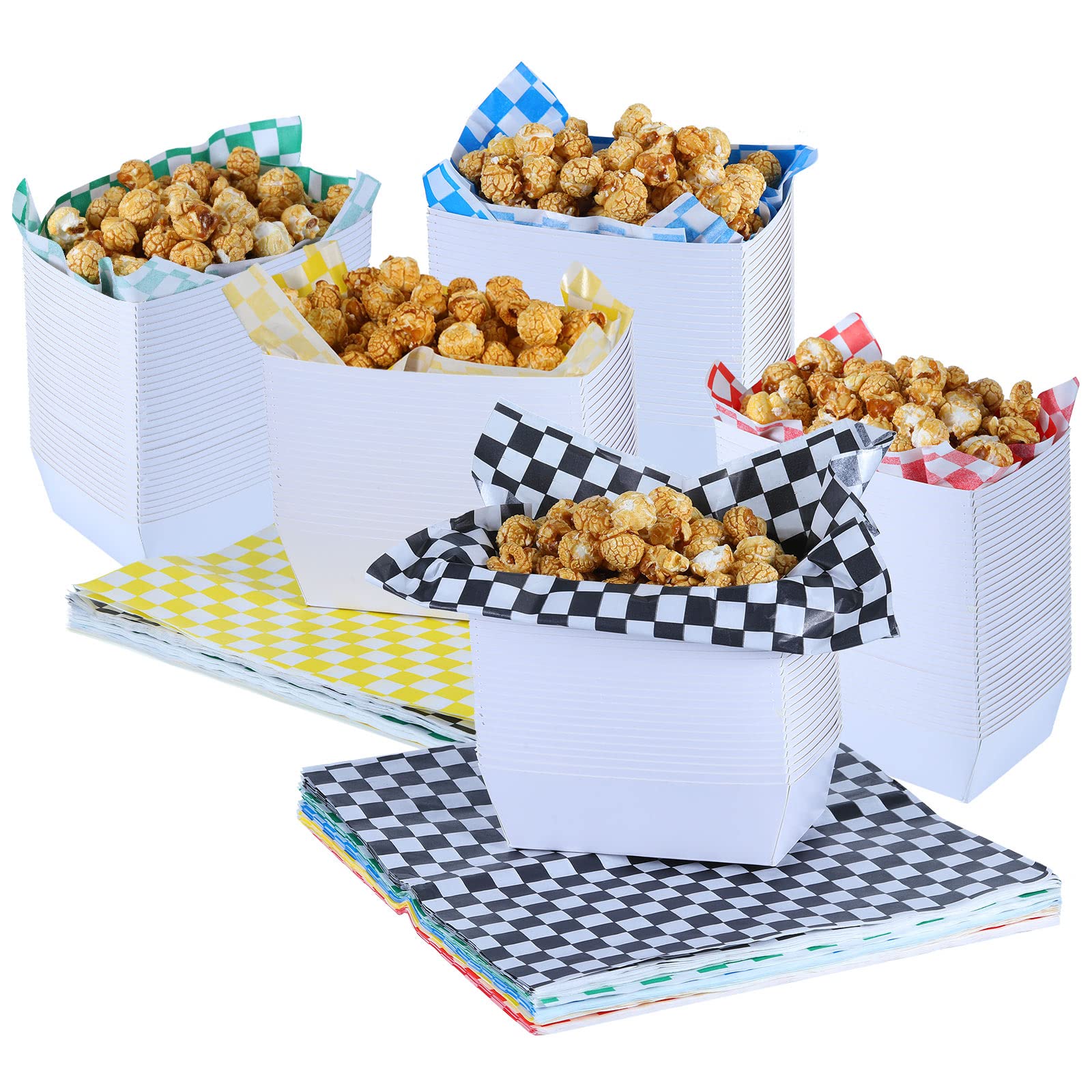 200 Pieces Kraft White Paper Food Boats Disposable Paper Food ...