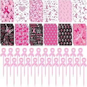 Amazon.com: Pasimy 48 Pcs Breast Cancer Gift Set Cancer Awareness ...