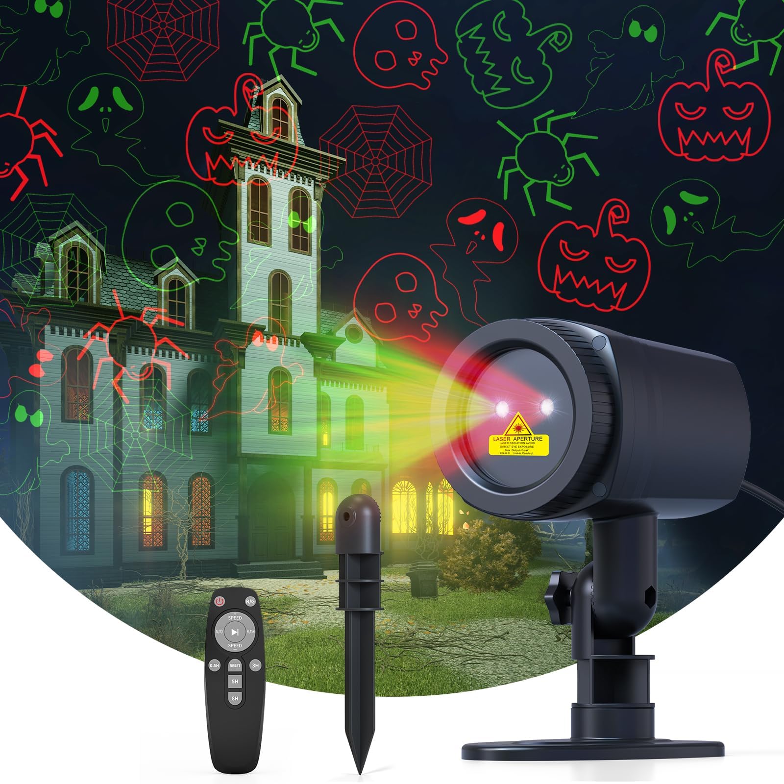 Amazon.com: Meonum Halloween Decorations Projector Lights Outdoor ...