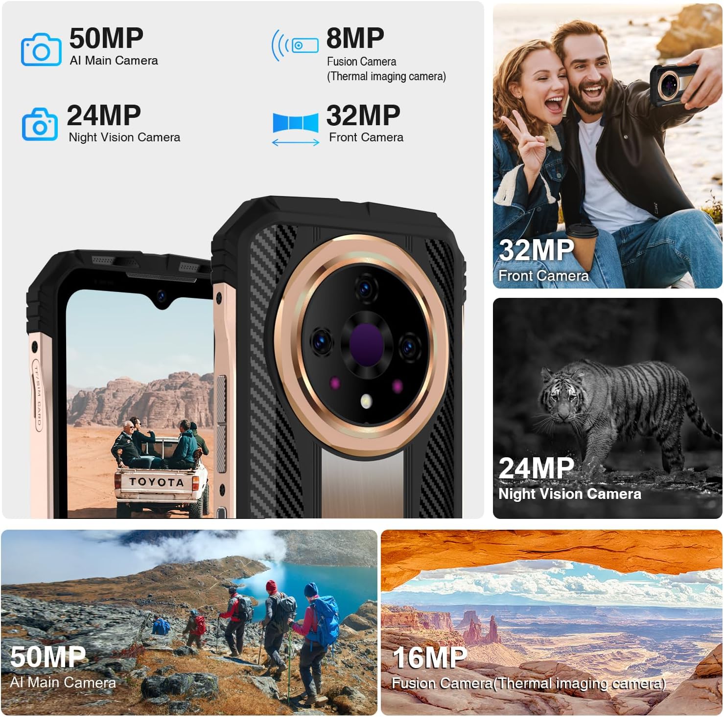 DOOGEE V31GT 5G Rugged Smartphone Unlocked,20GB+256GB Rugged Phone with Thermal Imaging Camera ...