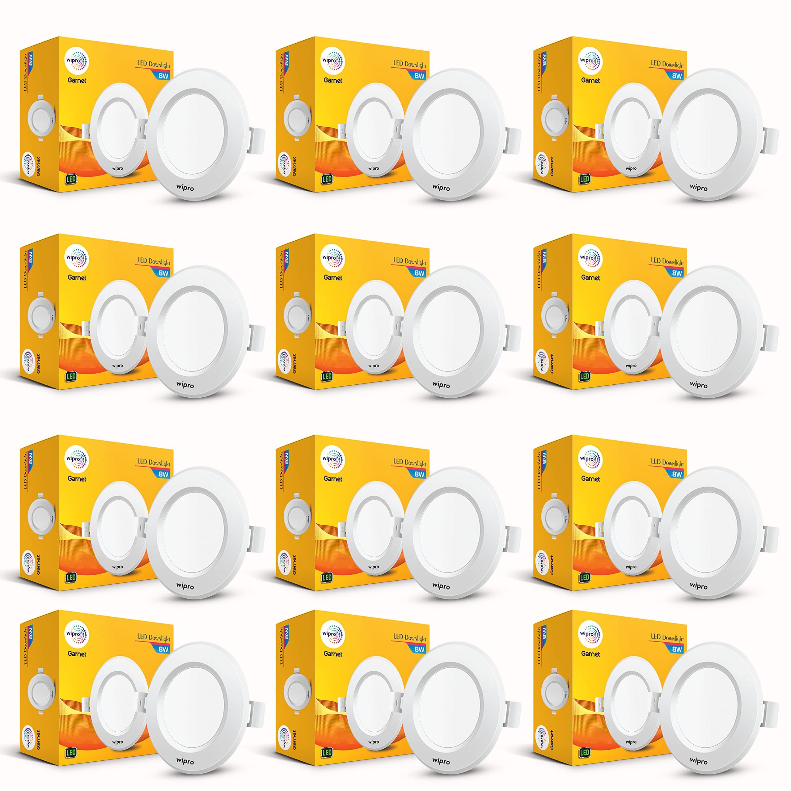 wipro Polycarbonate Garnet 8W Round Downlight Junction Box|Green|Glare ...