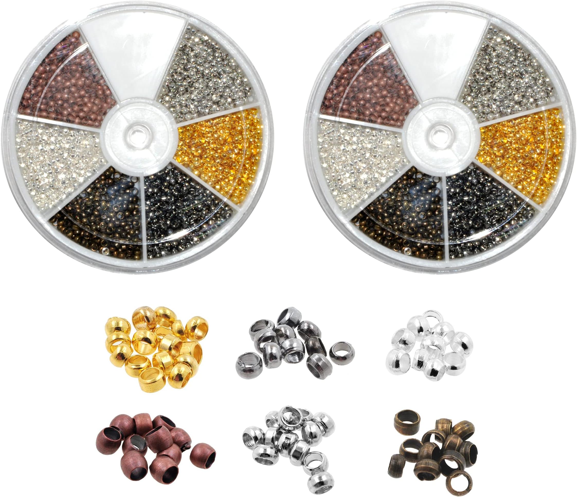 Amazon.com: 3000 PCS Crimp Beads Kit 1.5mm+2.0mm Copper Jewelry Making ...