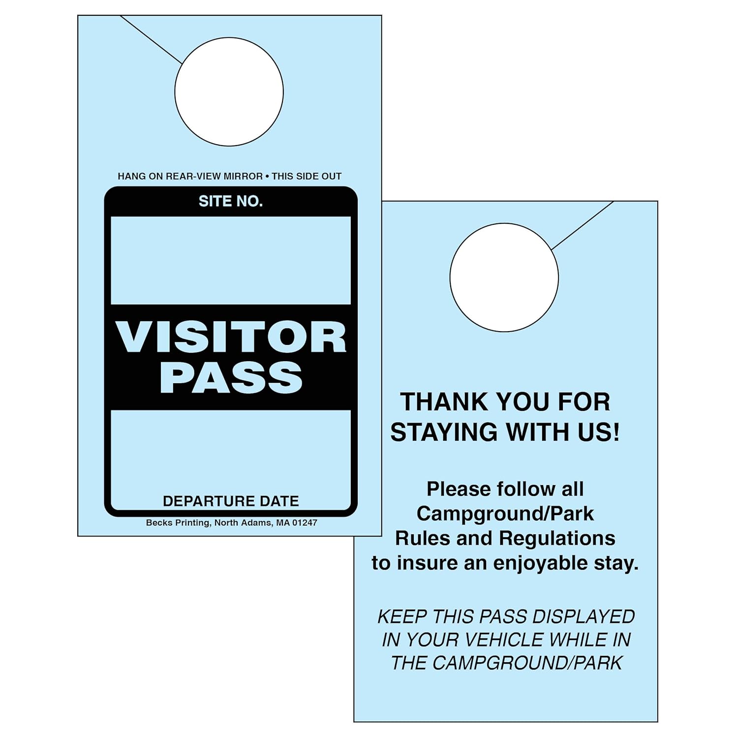 Amazon.com: Visitor Pass Parking Permit Rearview Mirror Hang Tag for ...