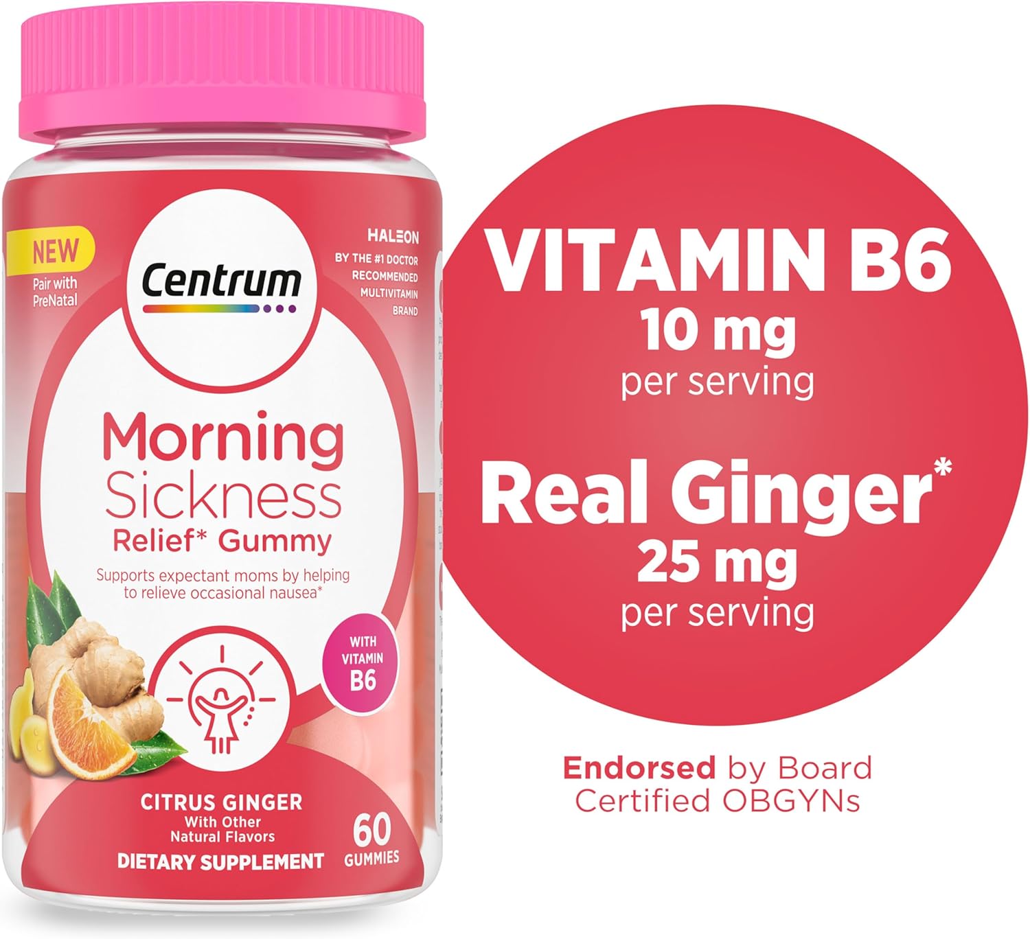 Amazon.com: Centrum Morning Sickness Relief Gummies, Citrus Ginger ...