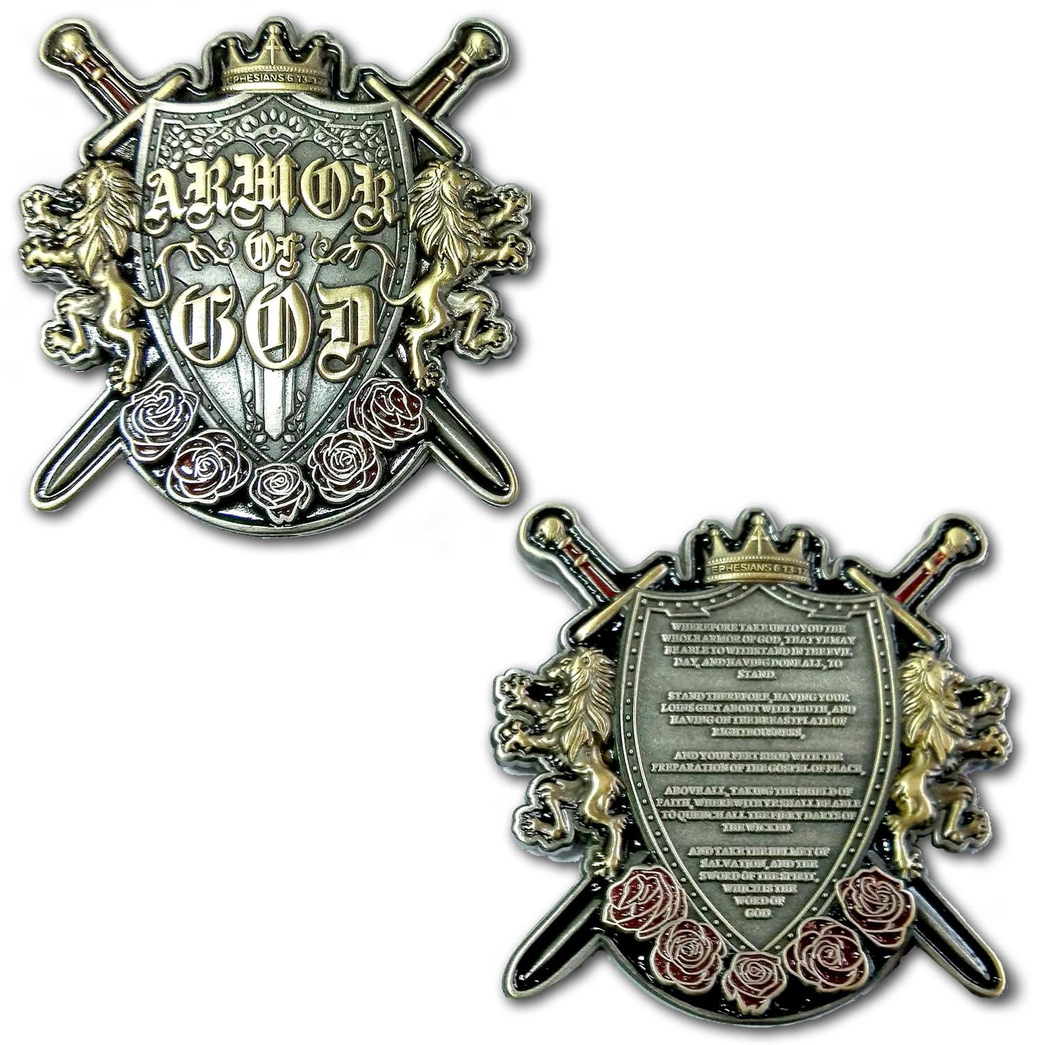 Amazon.com: Armor of God Ephesians 6:10-18 Gospel Biblical Prayer Token ...