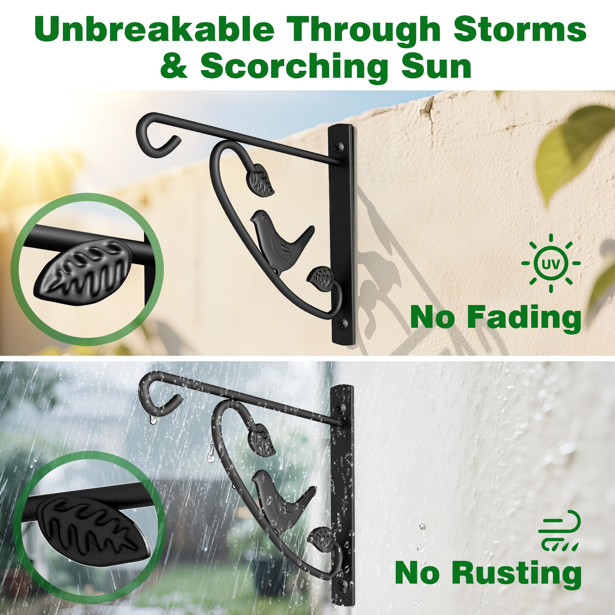 Snapklik.com : 2 Pack Hanging Brackets Plant Hanger Outdoor 12inch ...