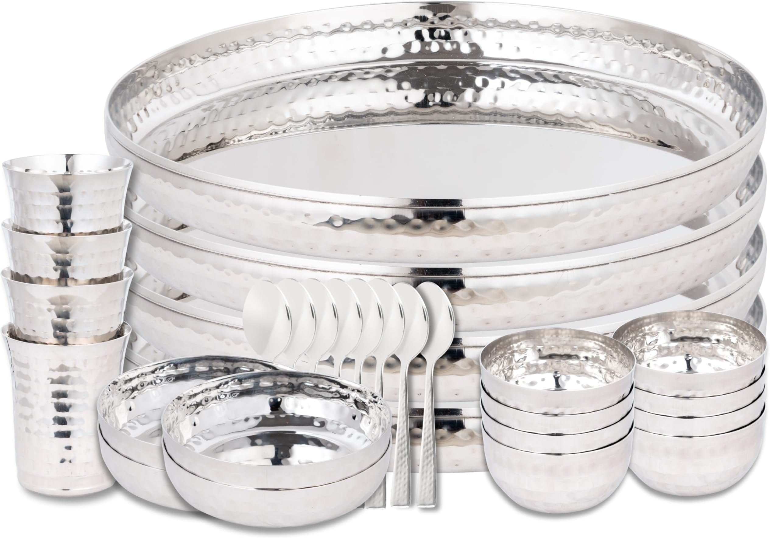 Amazon.com | Prisha India Craft Dinnerware Stainless Steel Copper ...