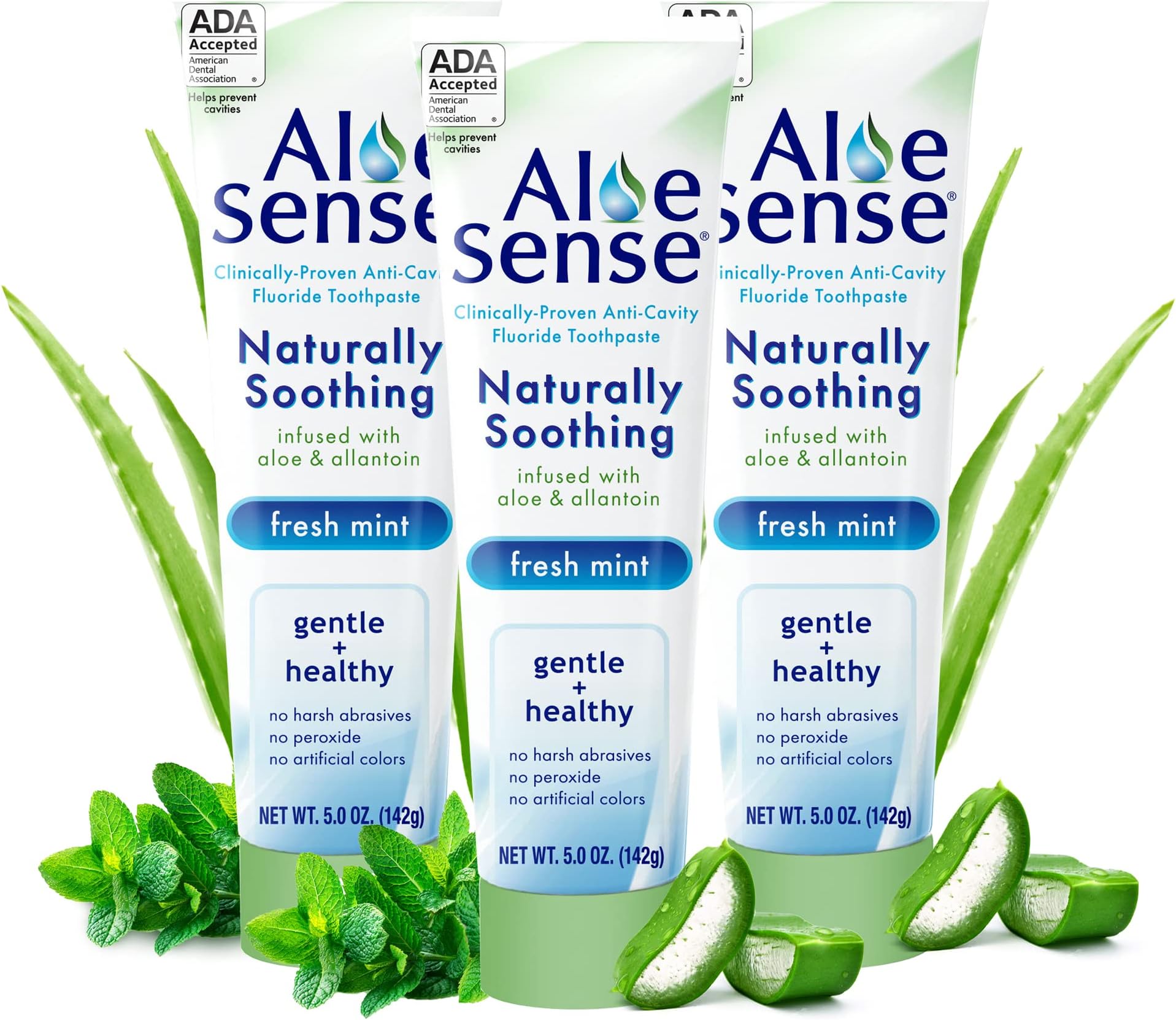Amazon.com: AloeSense Fluoride Toothpaste, Naturally Soothing ...