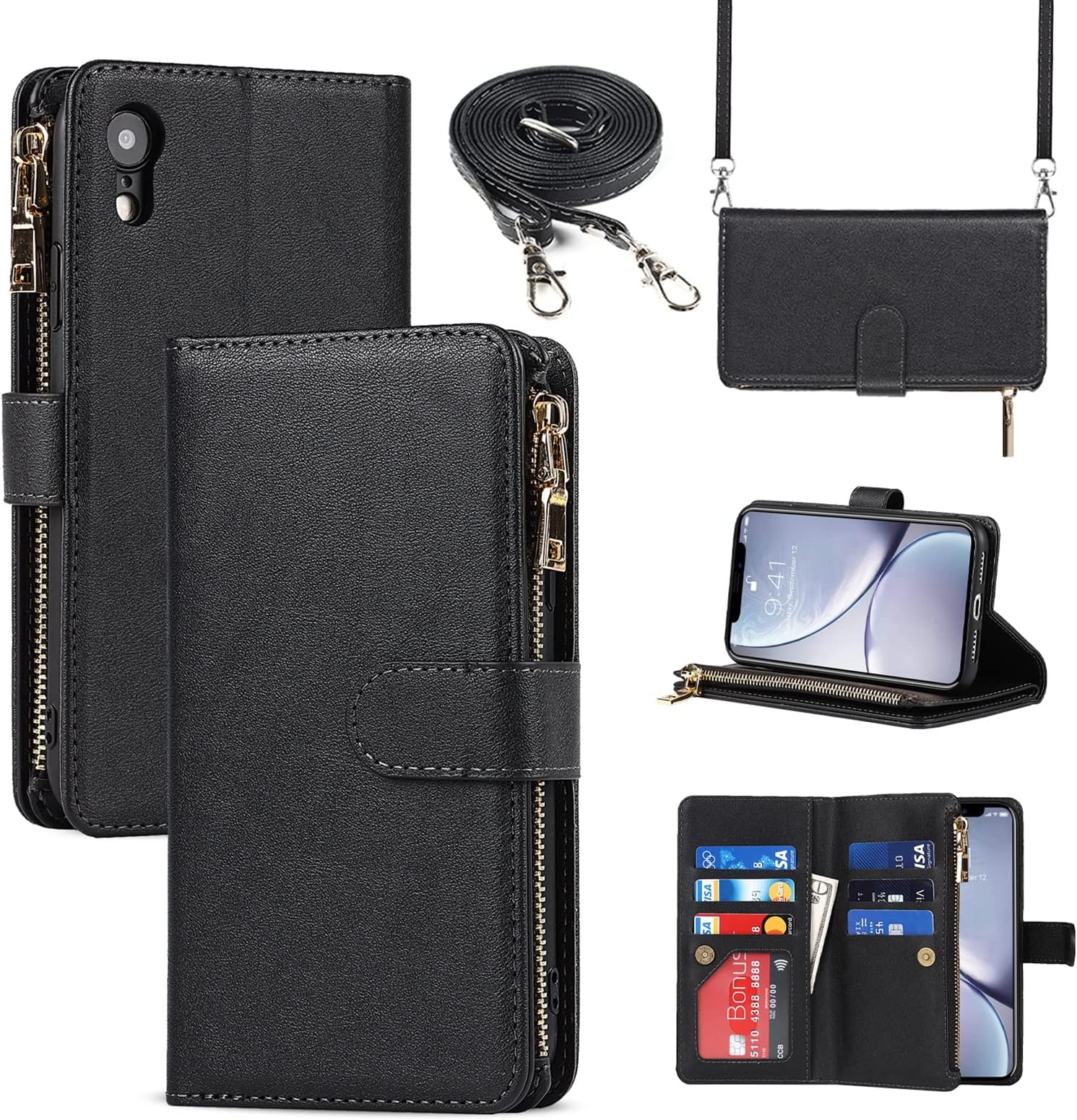 Amazon.com: Defencase Compatible with iPhone XR Case Wallet with RFID ...