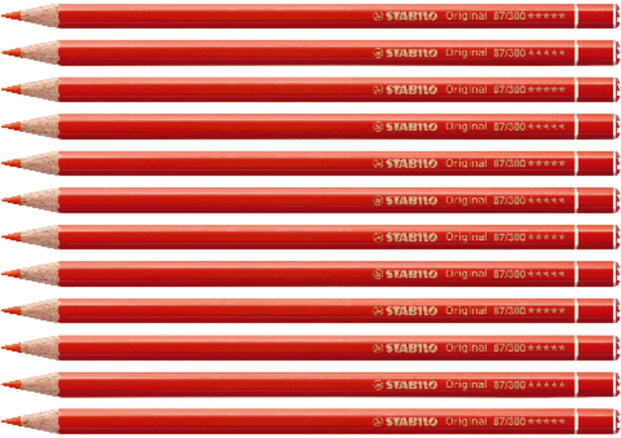 Red Pencil STABILO All Marker Pencils 12 Pack - All Surface Colouring ...