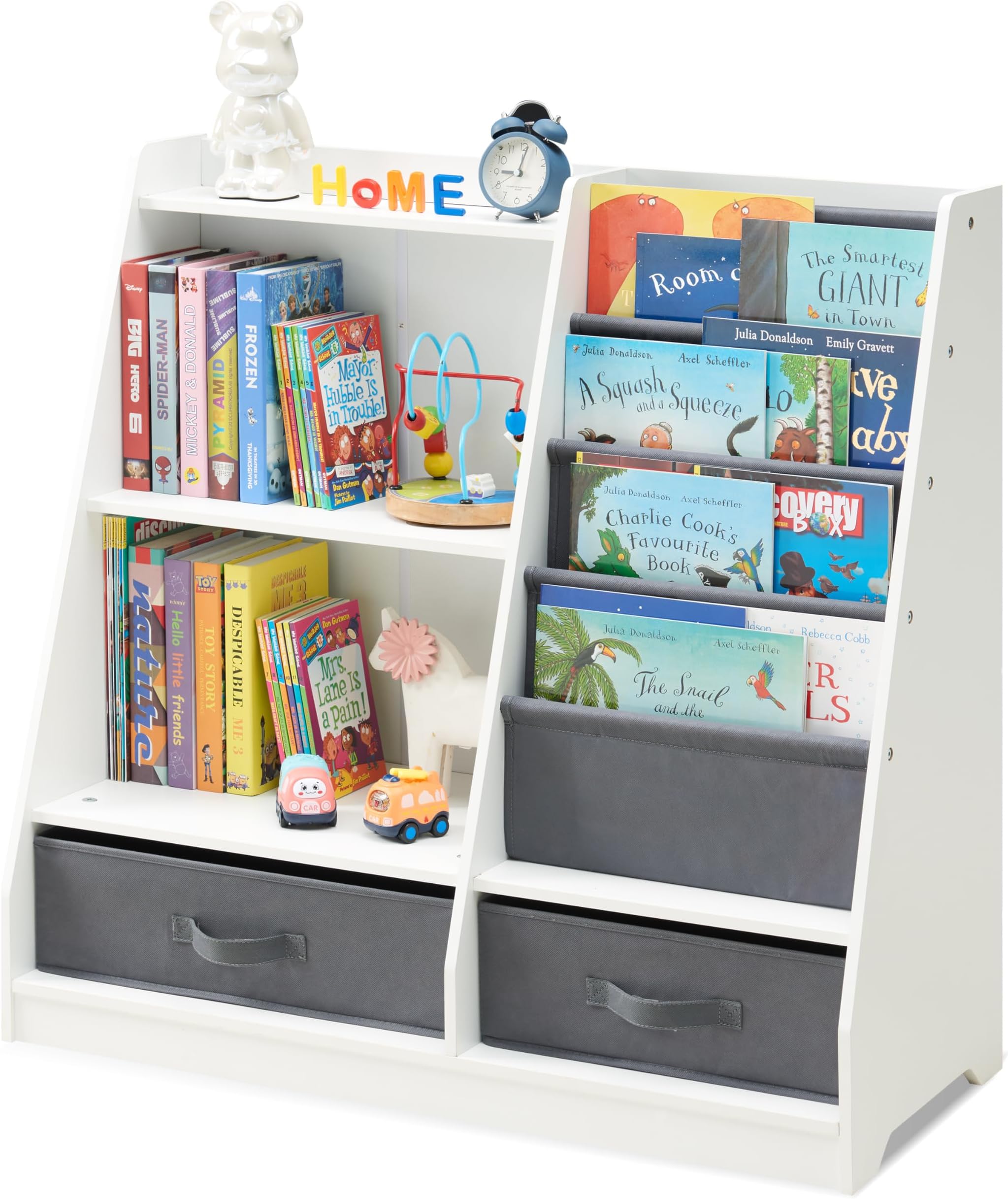 Amazon.com: Kovhzcu Kids Bookshelf with 2 Storage Boxes and 4 Sling ...