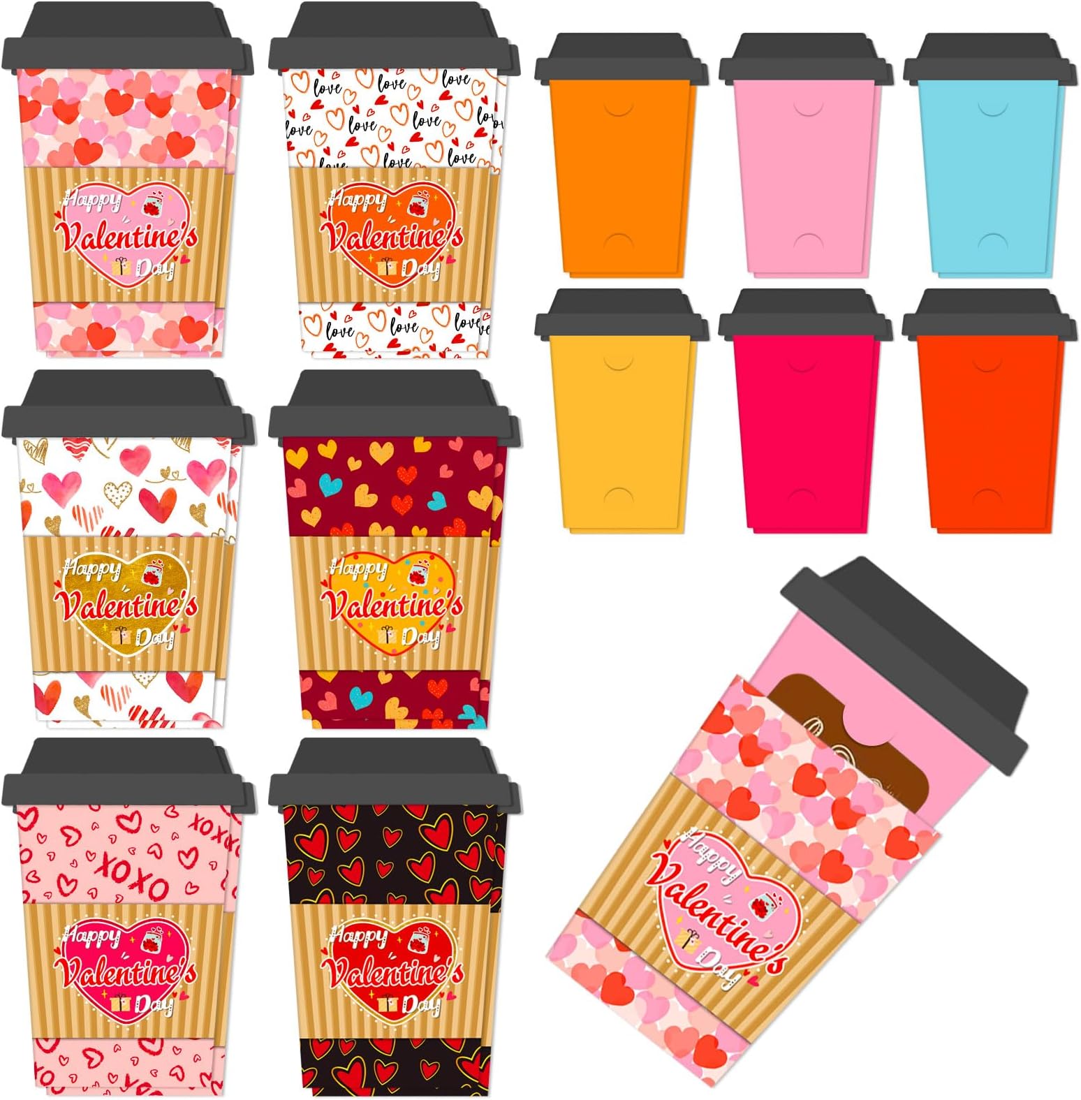 Amazon.com: HEYINSHEN 12 Pcs Valentine's Day Gift Card Holders Coffee ...