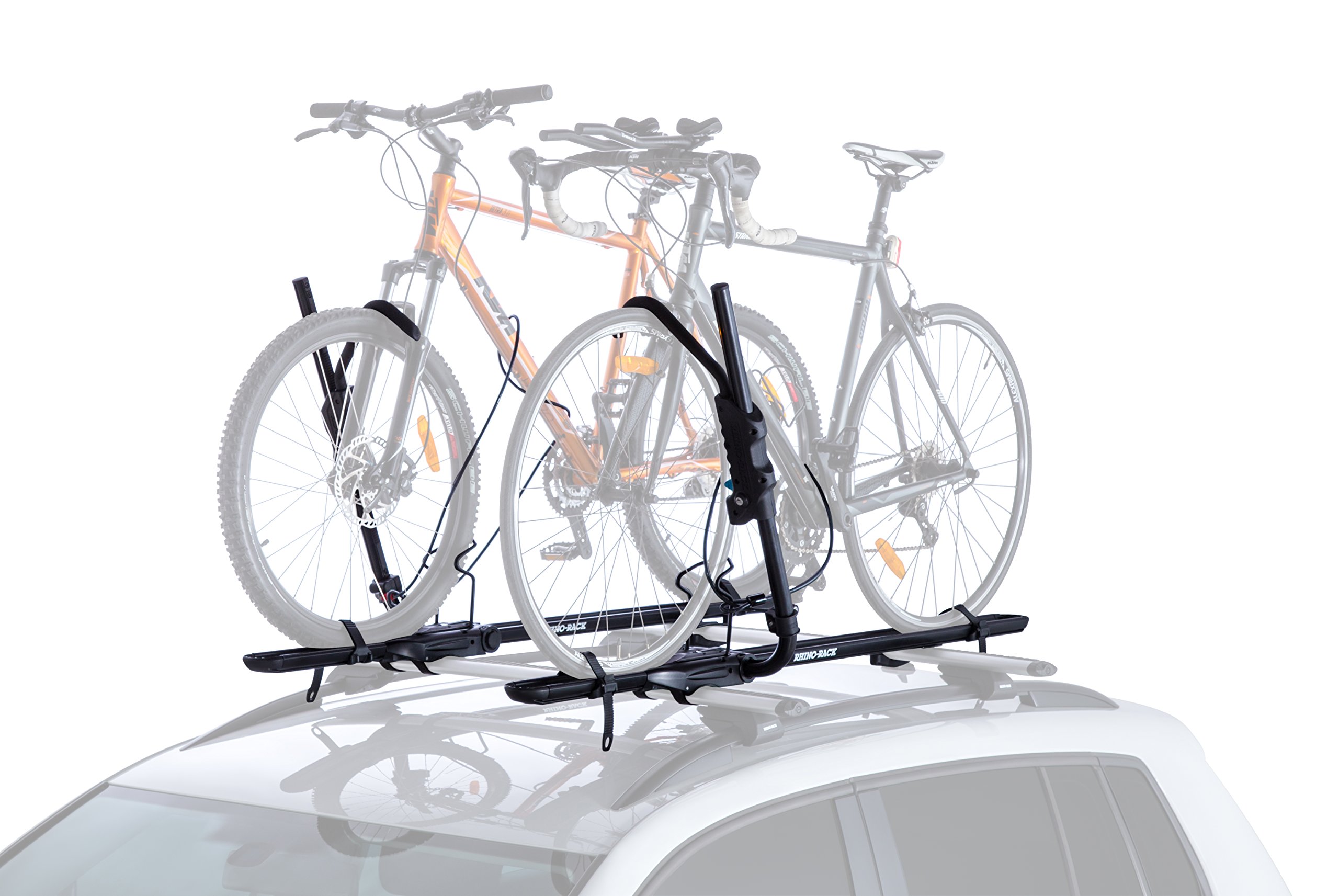 Rhino Rack Bike Roof Rack for Most Bikes, Secure Ratcheting Arm, Three ...