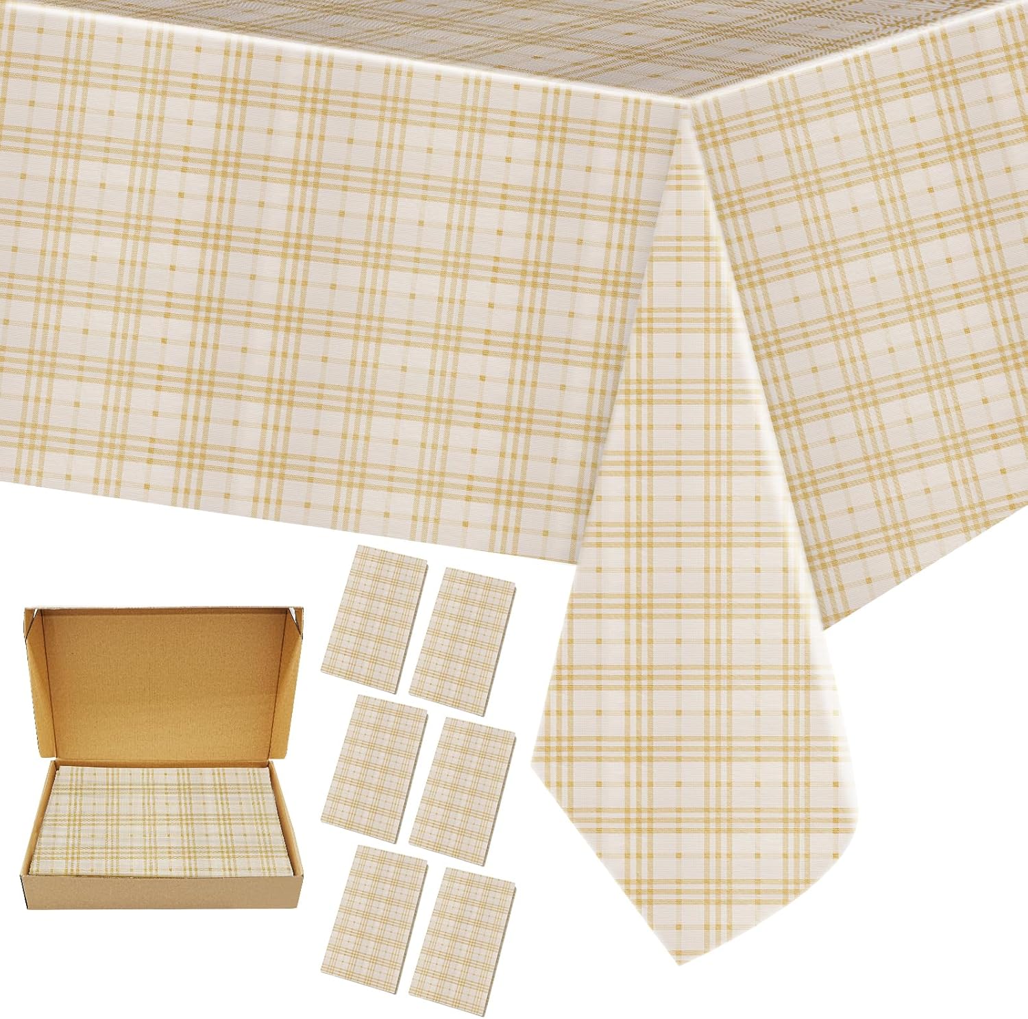Amazon.com: Gdrctica Disposable Plastic Tablecloths 6 Pack, Light ...