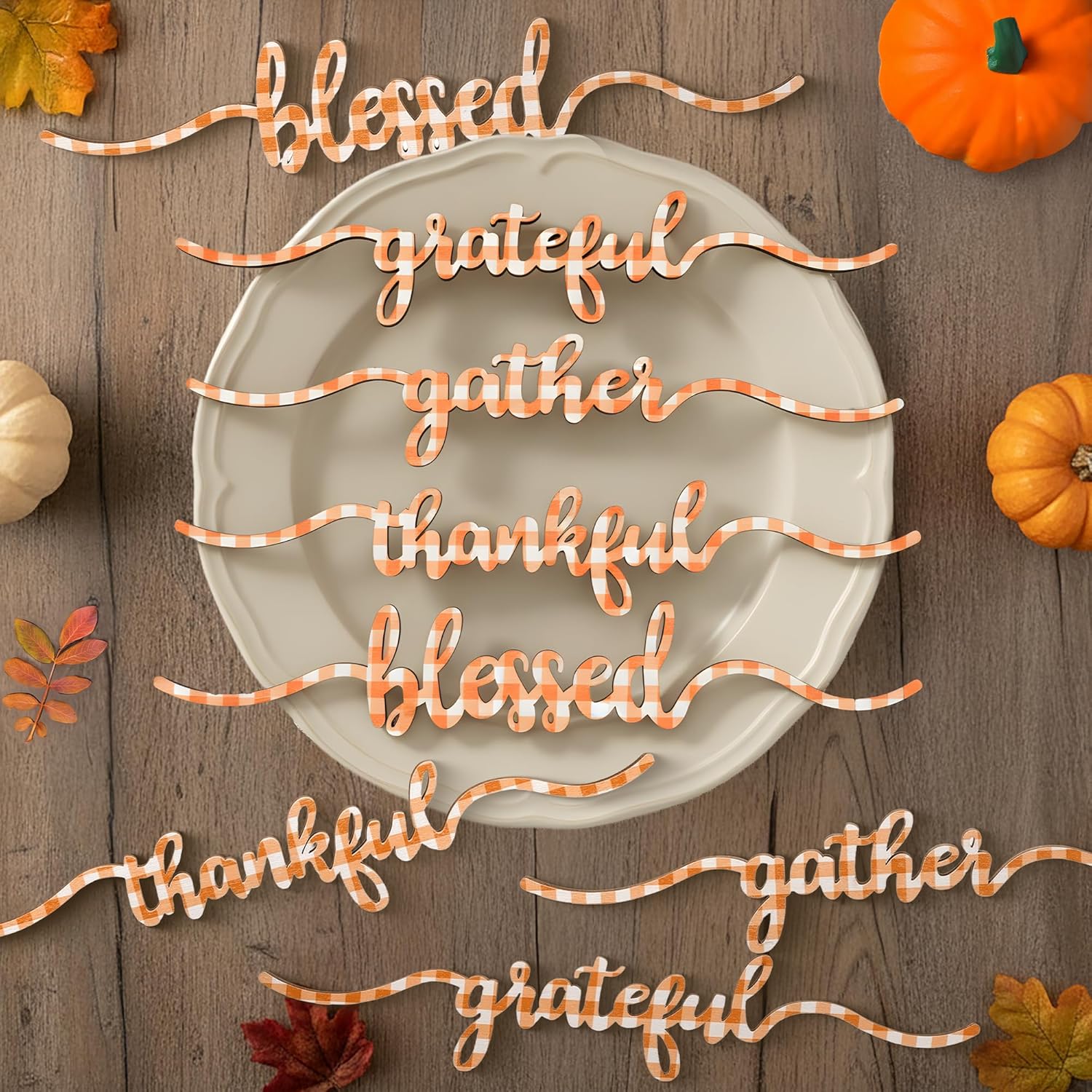 Amazon.com: KatchOn, Thanksgiving Wood Cutout Sign - Pack of 8 ...