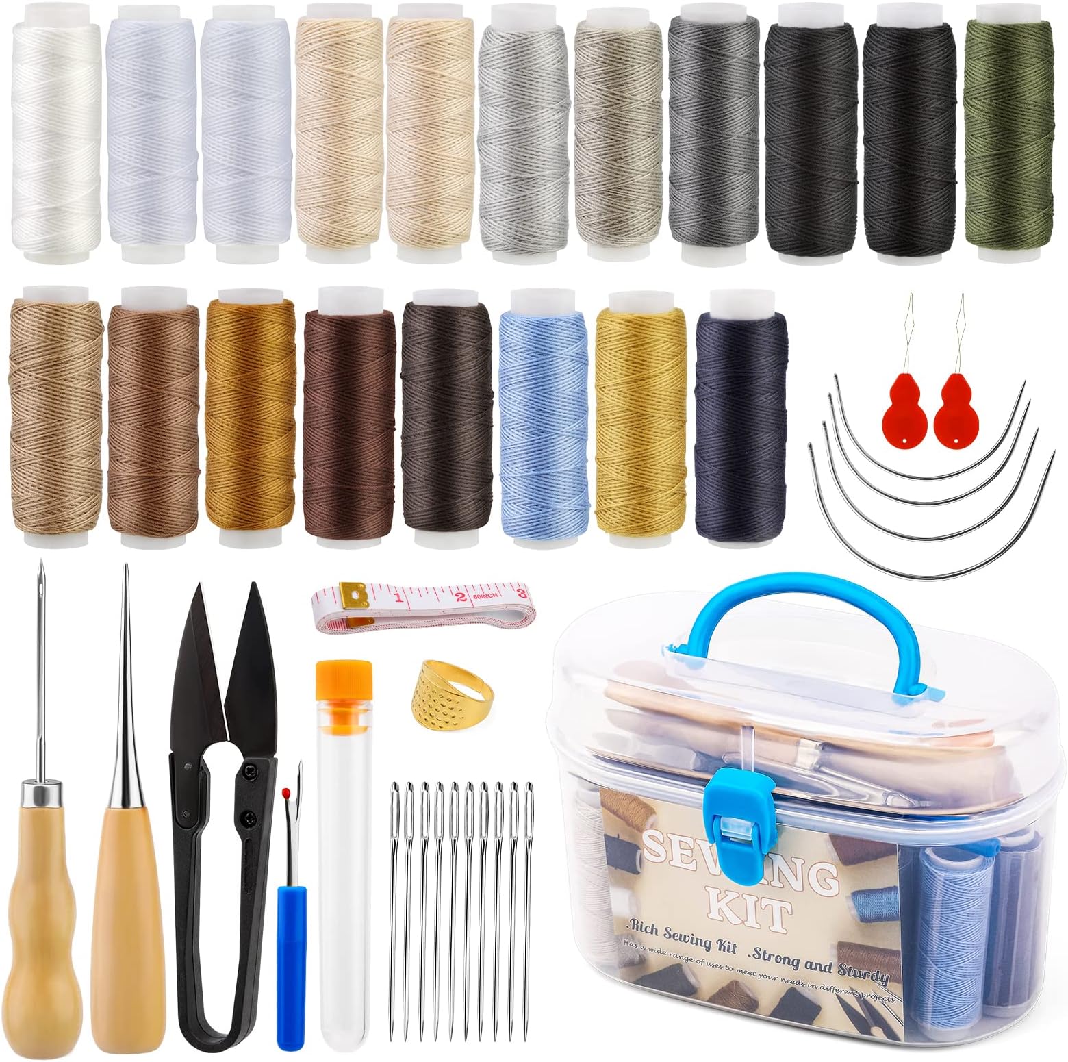 Amazon.com: Leather Upholstery Sewing Waxed Thread, 273 Yards 150D ...