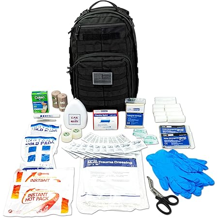 Amazon.com: Luminary Global Tactical Trauma Kit Fully Stocked First Aid Kit Backpack EMS/EMT ...