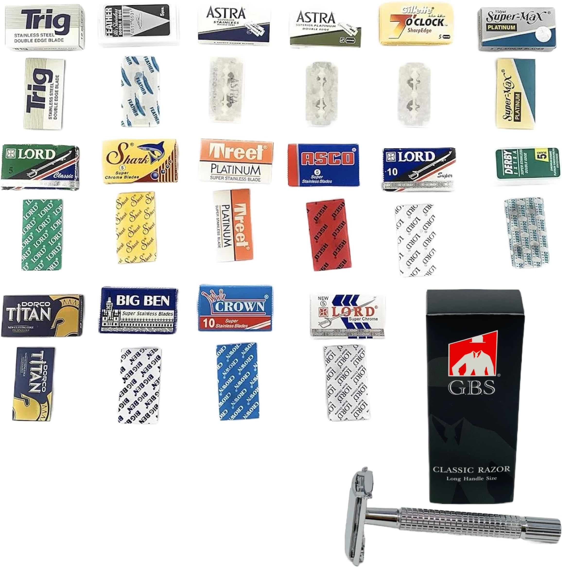 Amazon.com: G.B.S Double Edge Razor Blade Sample Pack, Variety of 16 ...